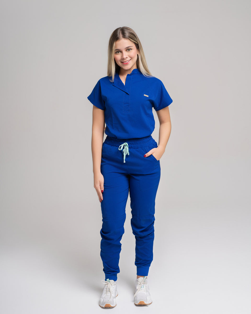 Uniforme stretch premium estilo deportivo - Azul rey – Uniformes Punto ...